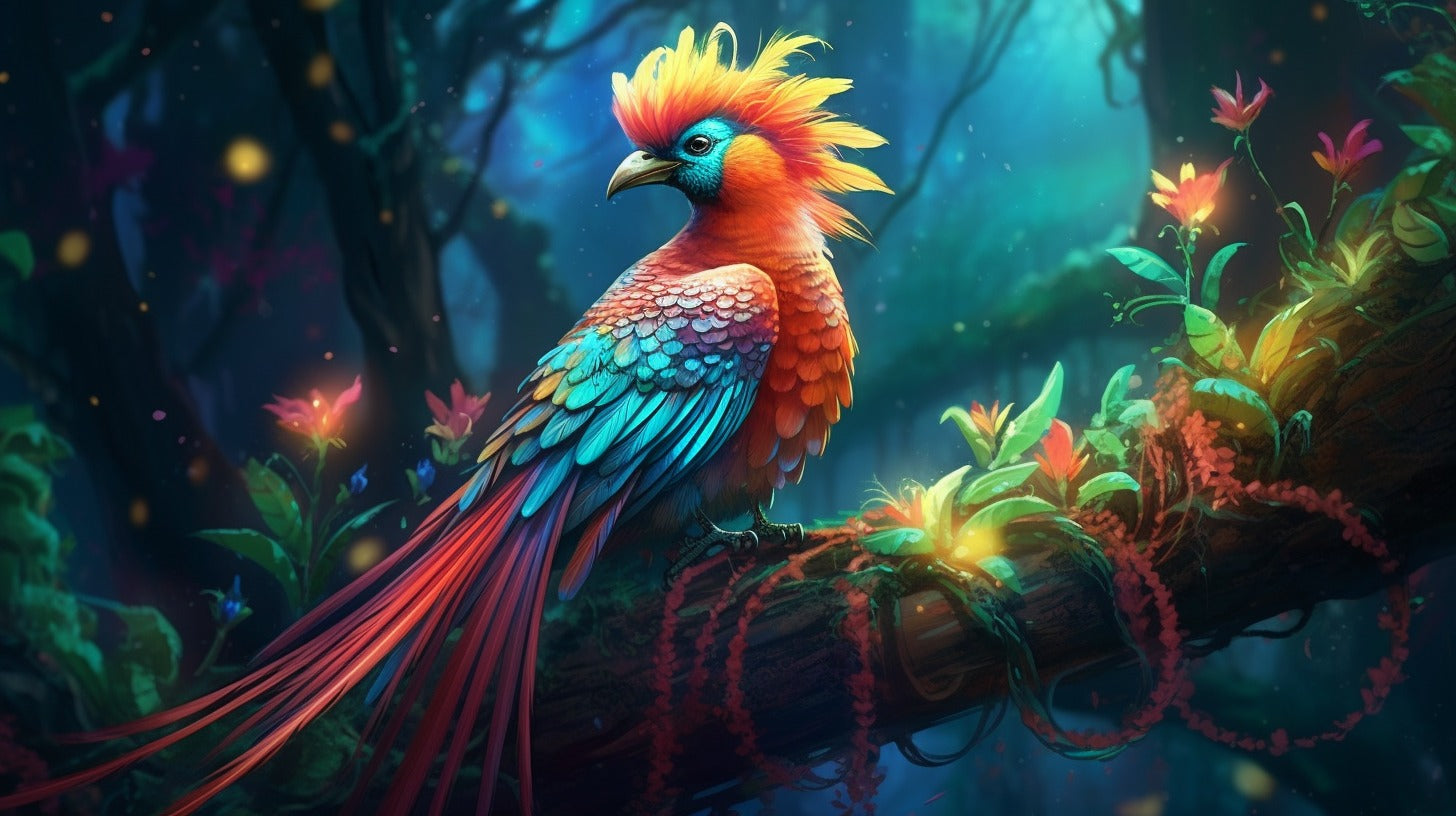 A Colorful Bird's Reign in the Forest – All Diamond Painting