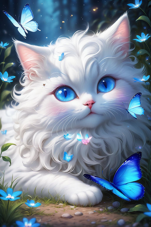 Blue Eyed Cute Cat - Diamond Painting – All Diamond Painting