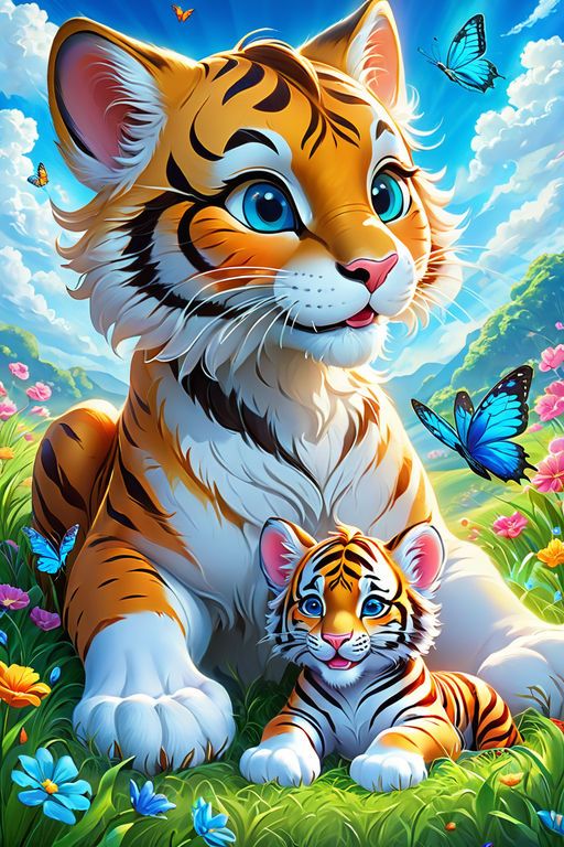 Attractive Tiger Tots - Diamond Painting kit – All Diamond Painting