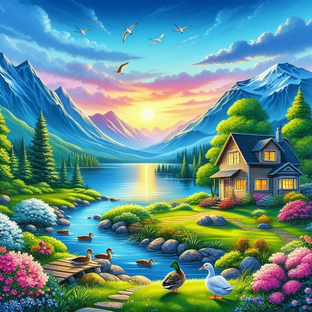 Breathtaking Beauty Serene Landscape - Diamond Painting – All Diamond ...