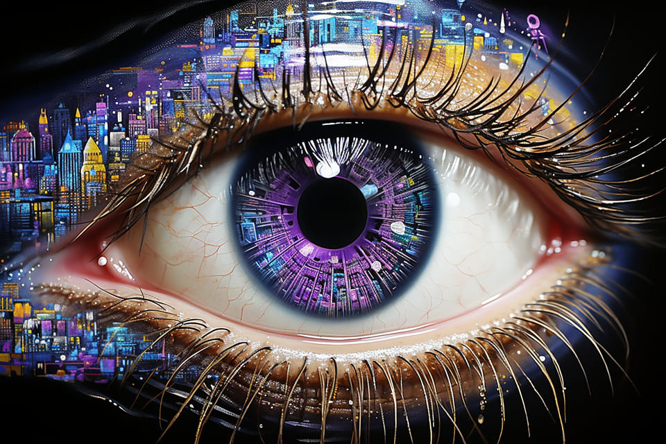Chromatic Cityscape Eye City of Vibrant Colors – All Diamond Painting
