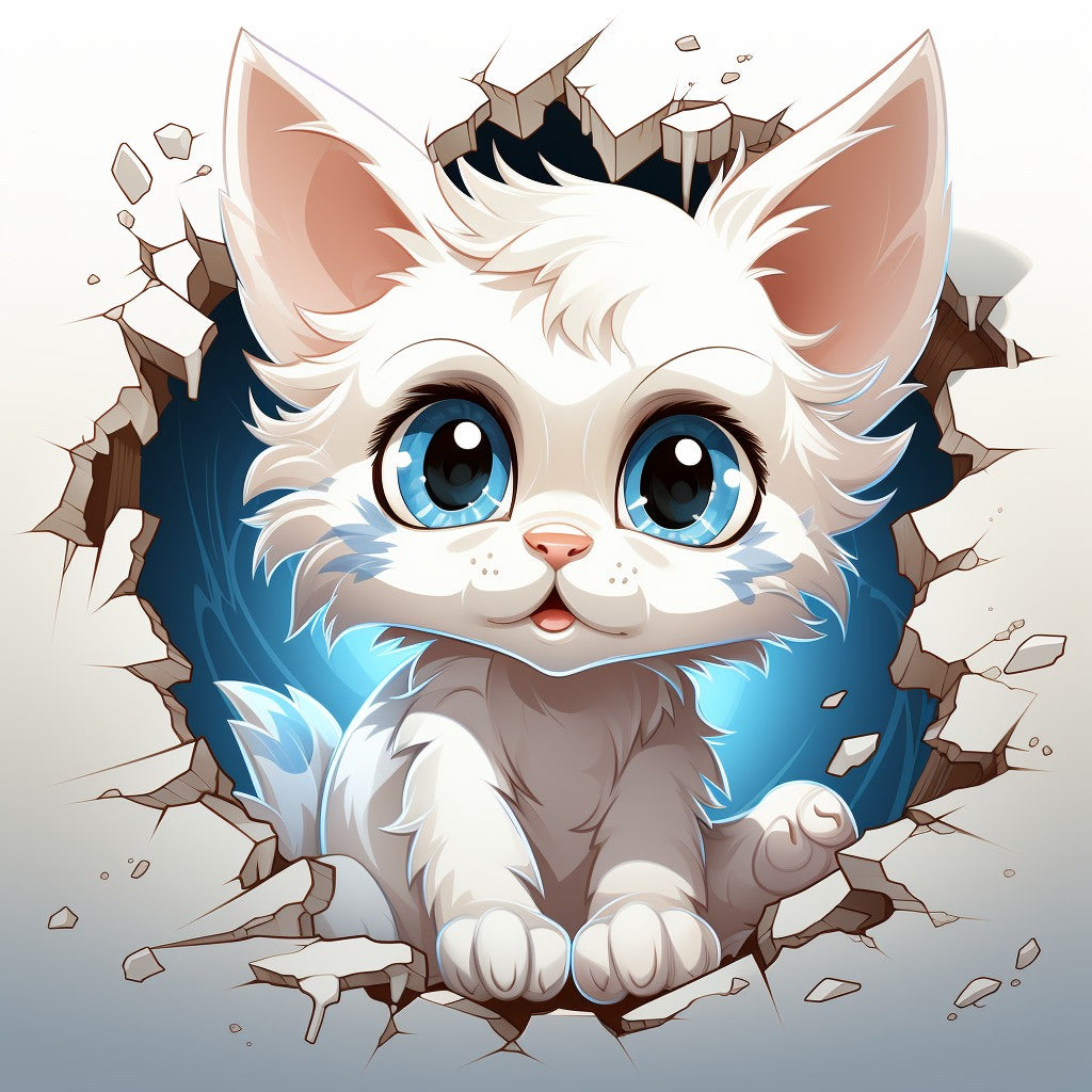 Dreamy Eyes of the White Cat – All Diamond Painting