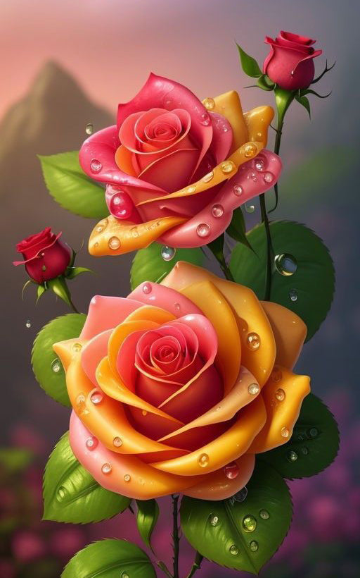 Grace of Gradient Roses – All Diamond Painting