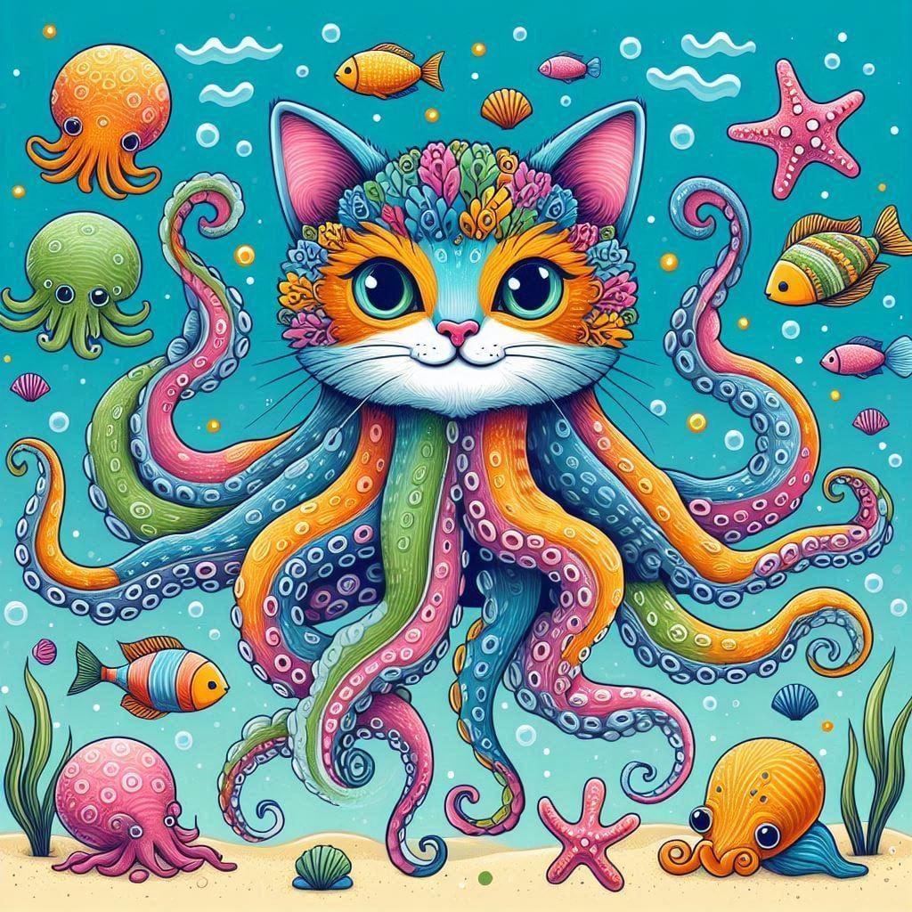 Octo-Kitty - Paint With Diamonds – All Diamond Painting