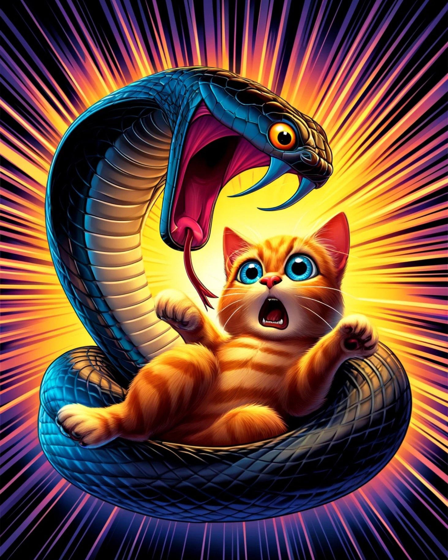 Snake Attaced on Kitten - DIY Painting – All Diamond Painting