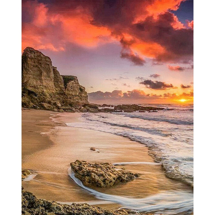Beautiful Beach side Sunset Painting – All Diamond Painting