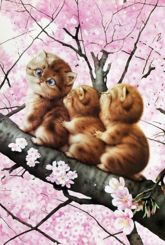 Cats on Cherry Tree – All Diamond Painting