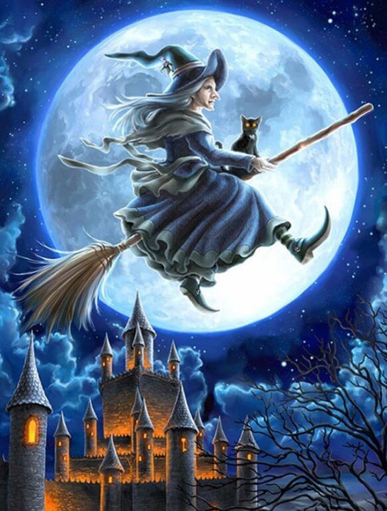 Flying Witch Diamond Painting – All Diamond Painting